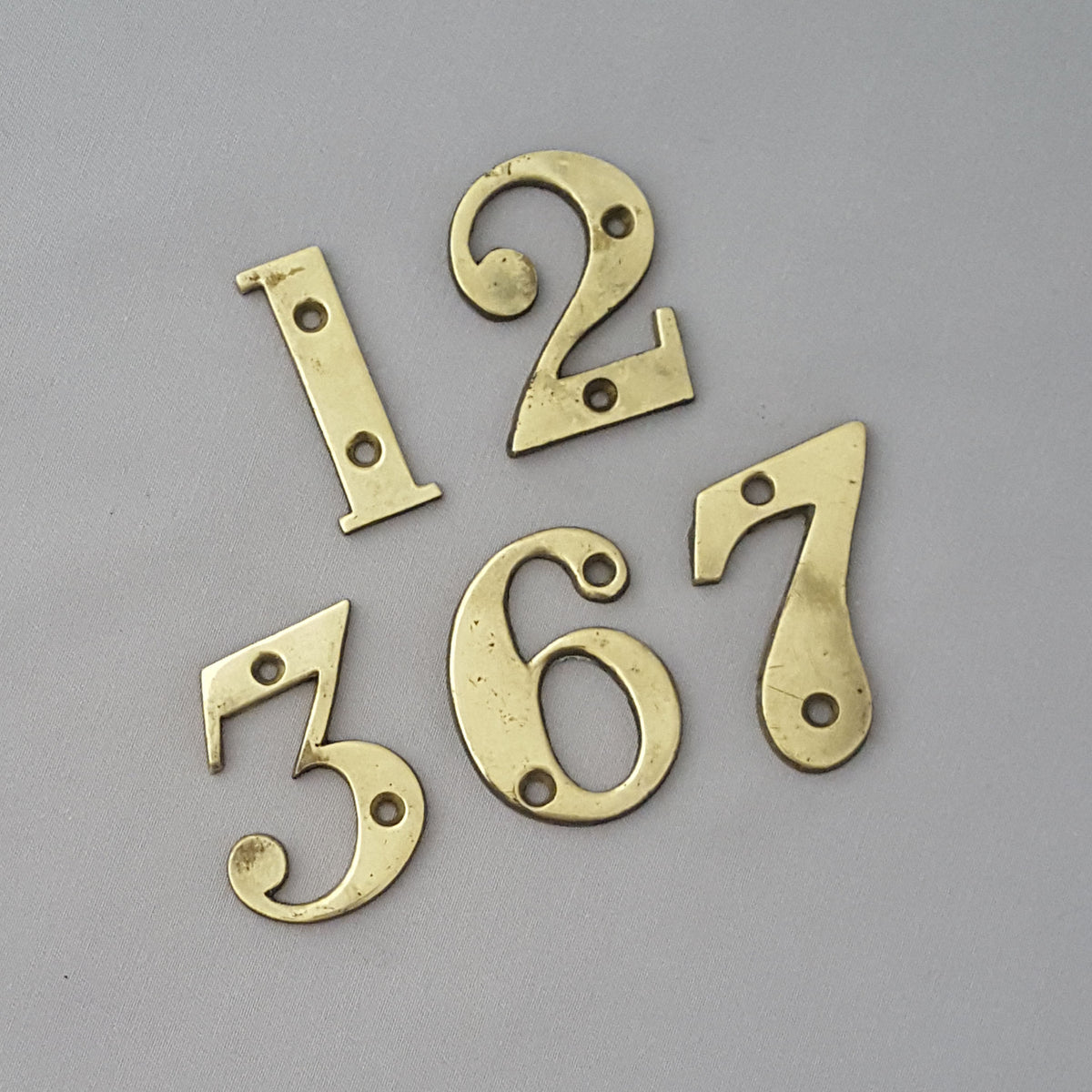 1900s Brass Front Door Numerals | Architectural Decor