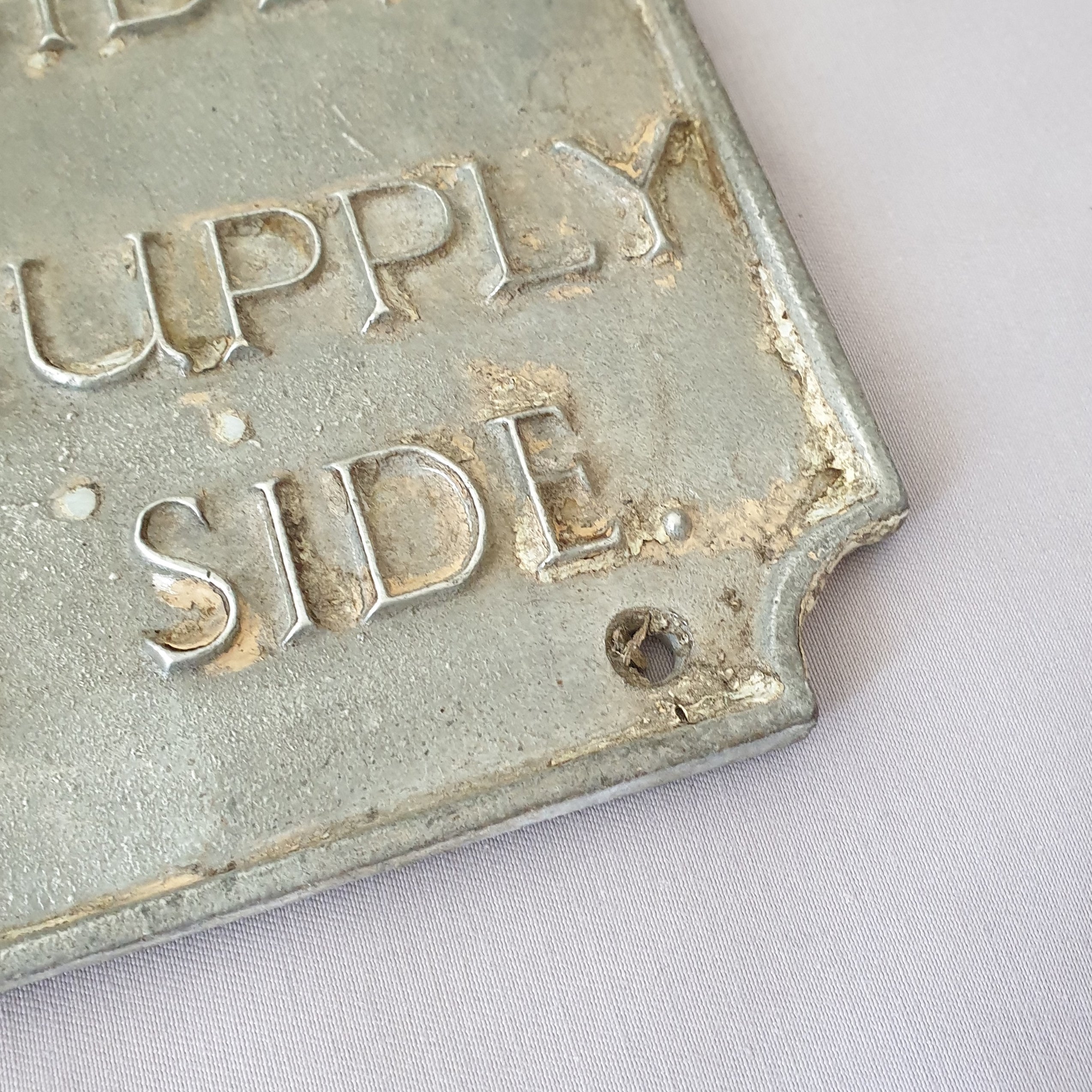 Large Painted Mid Century Factory Sign | Architectural Decor