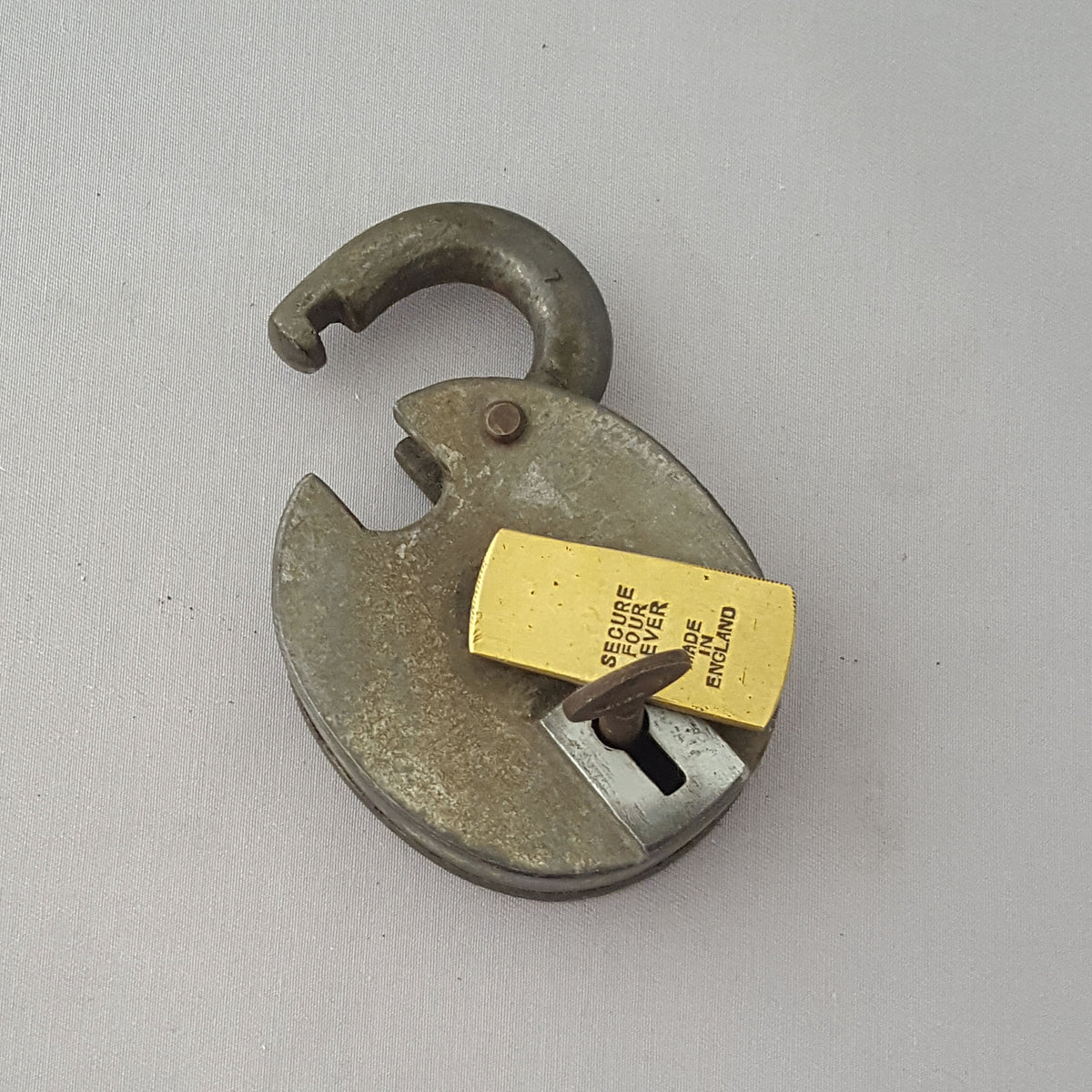 4 Lever 1920s/30s Steel Padlock | Architectural Decor