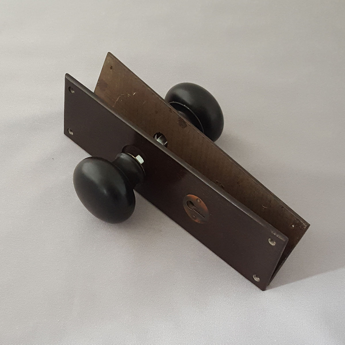 Edwardian Ebony Antique Knobs & Backplates | Architectural Decor
