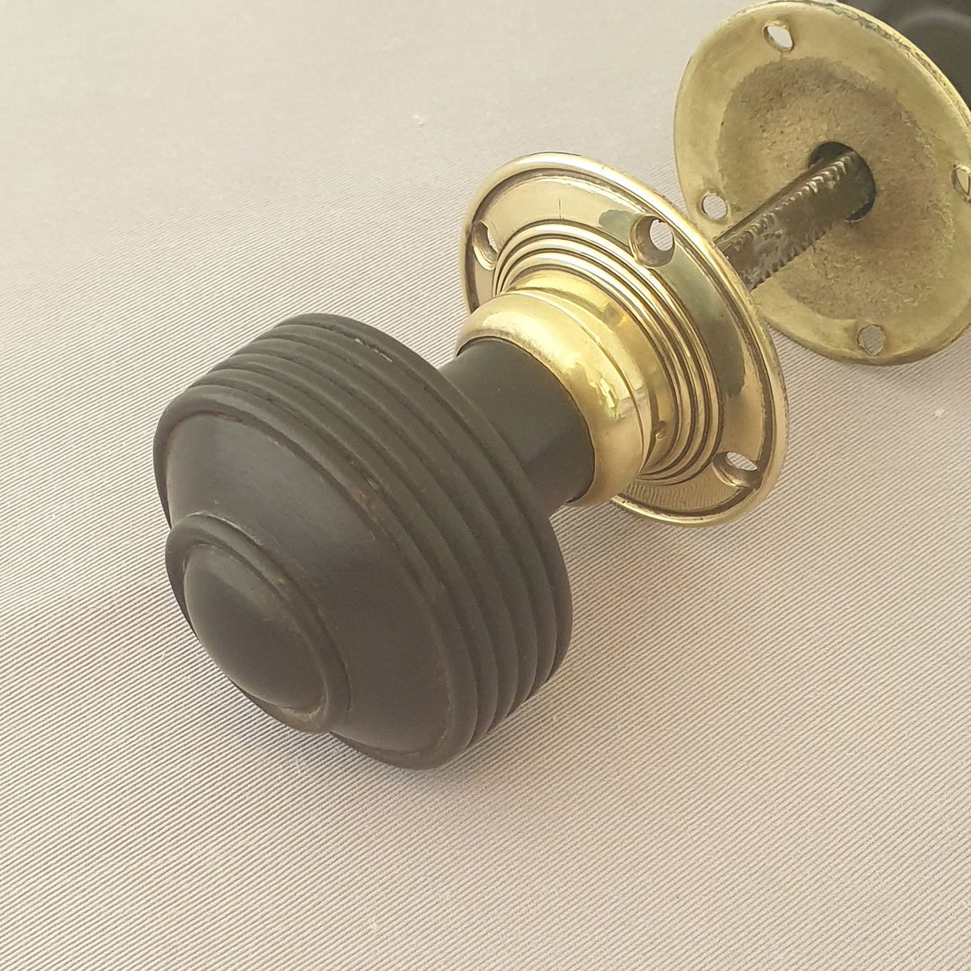 Edwardian Ebony Beehive Door Knobs | Architectural Decor