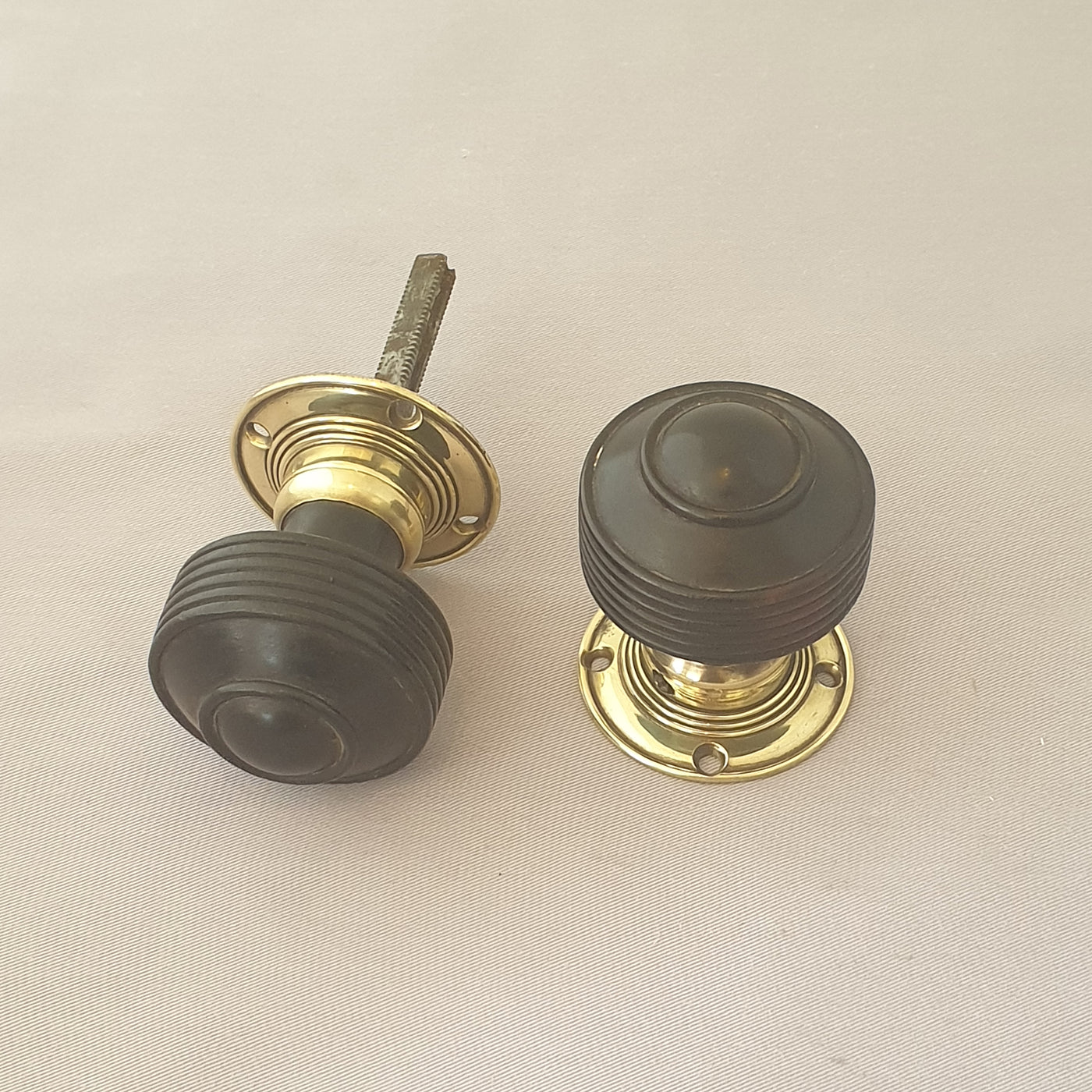 Edwardian Ebony Beehive Door Knobs | Architectural Decor