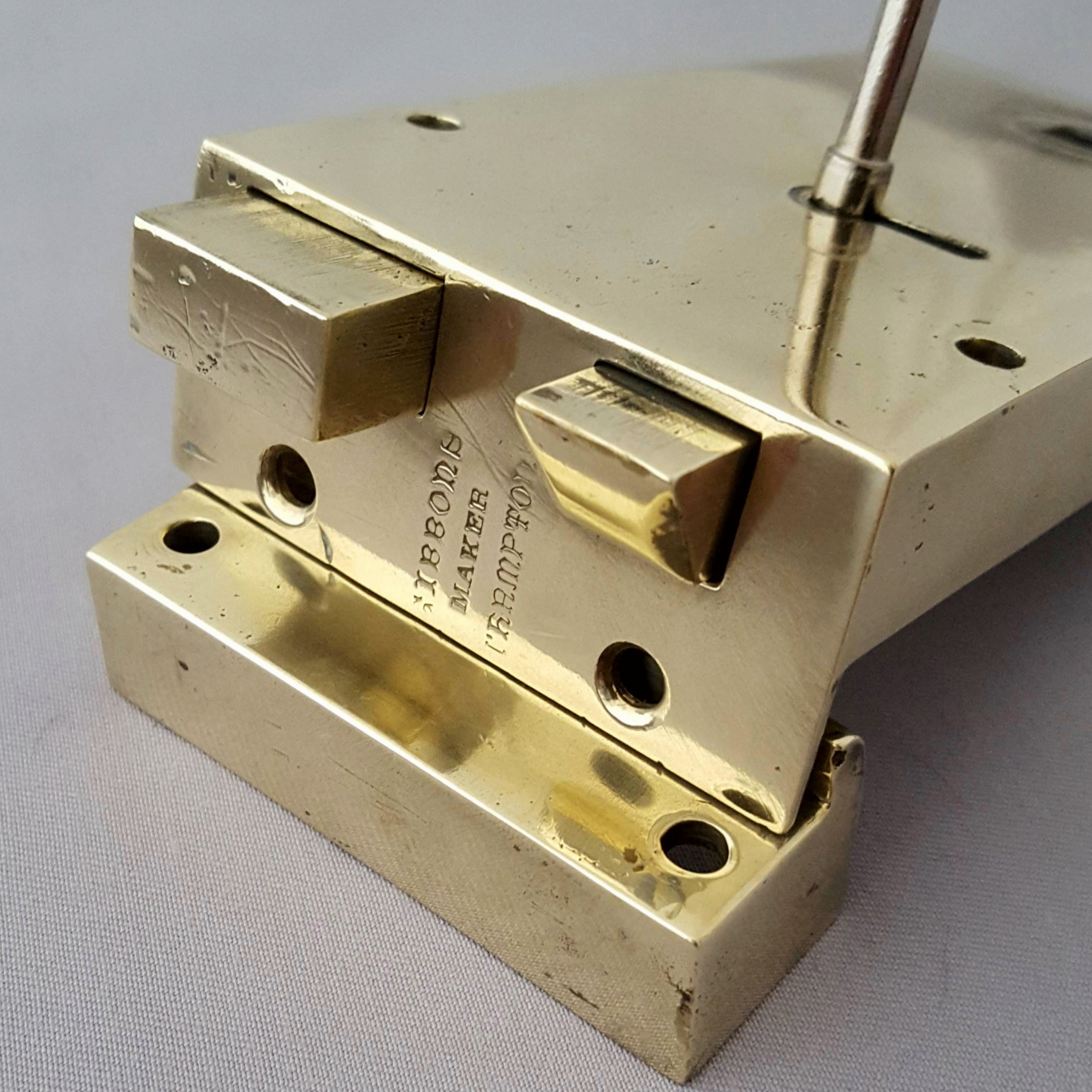 RH Edwardian Gibbons Antique Brass Rim Lock | Architectural Decor