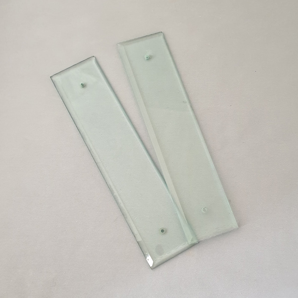 Pair 1900s Glass Finger Plates | Architectural Decor