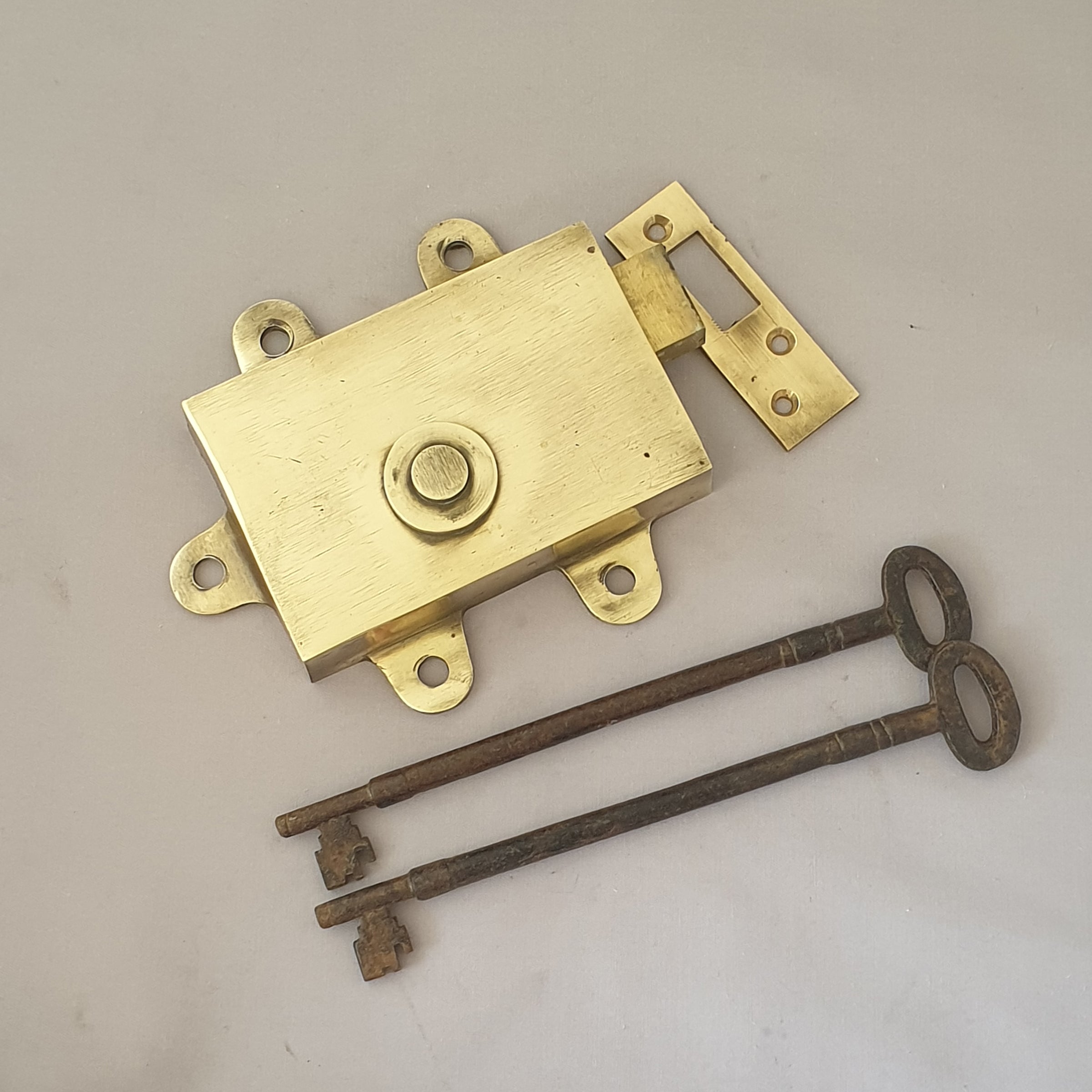 1900s Brass Dead Lock | Architectural Decor