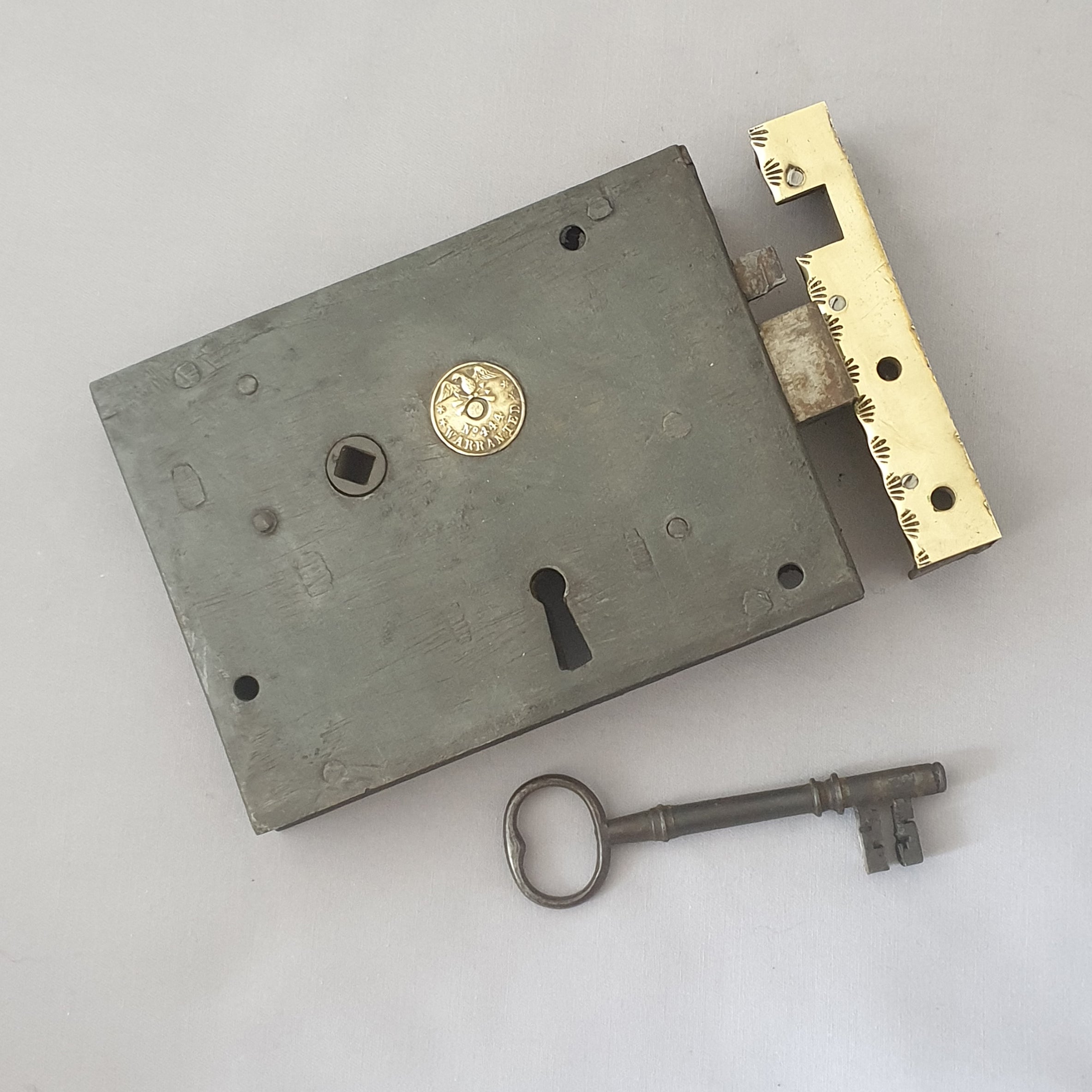 RH Antique Victorian Carpenter Rim Lock | Architectural Decor