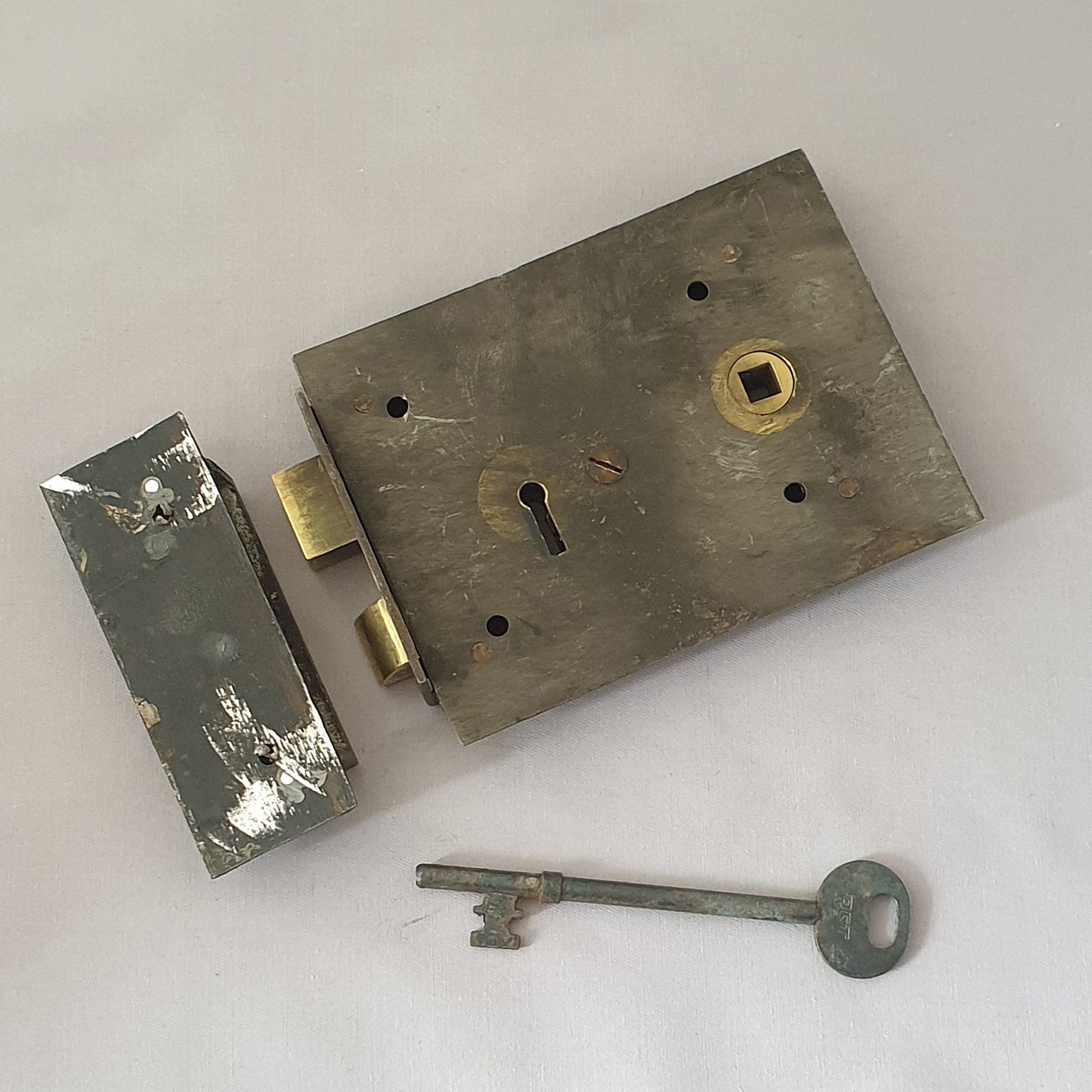 RH Gibbons Flanged Antique Rim Lock | Architectural Decor