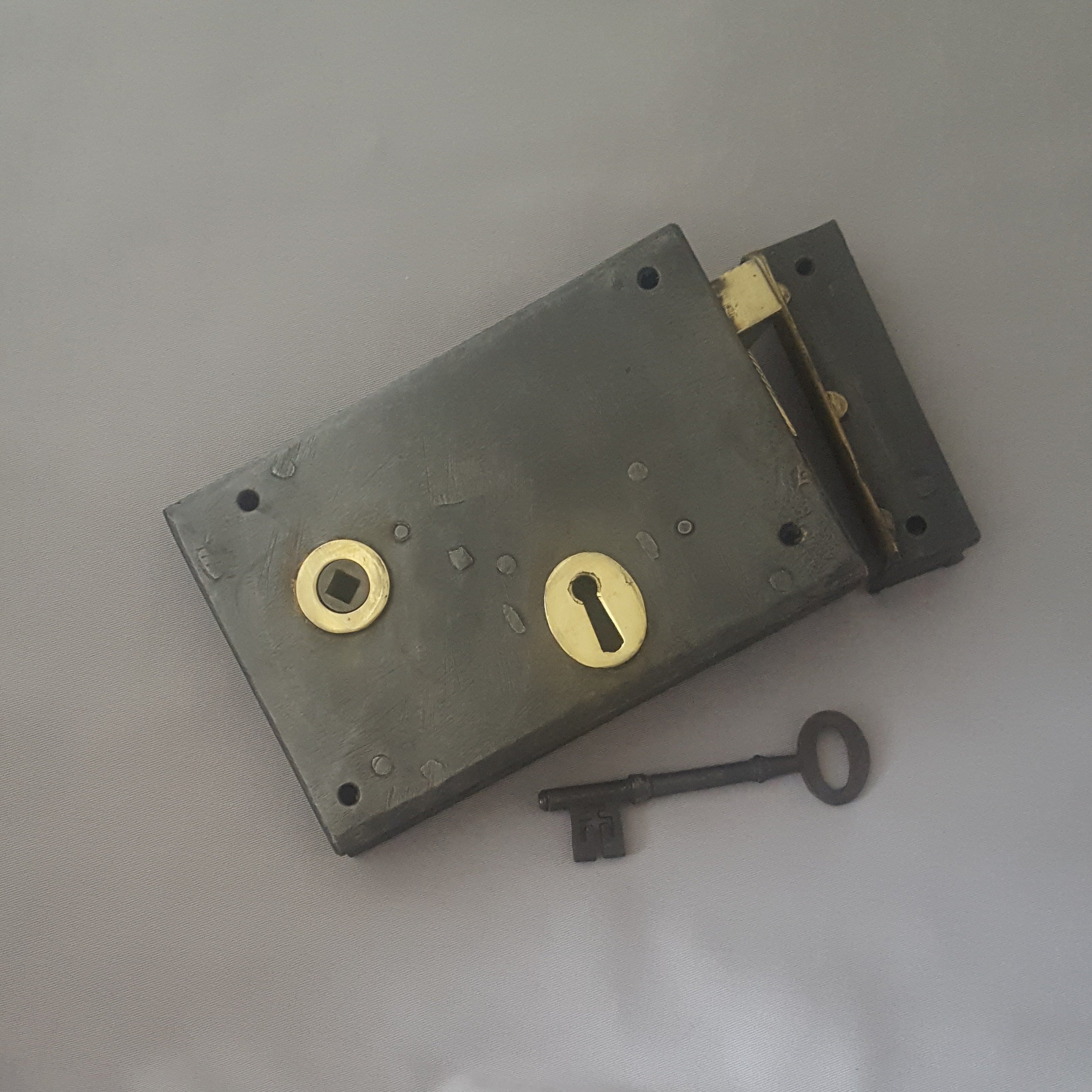 Mid Victorian 7'' RH Antique Rim Lock | Architectural Decor