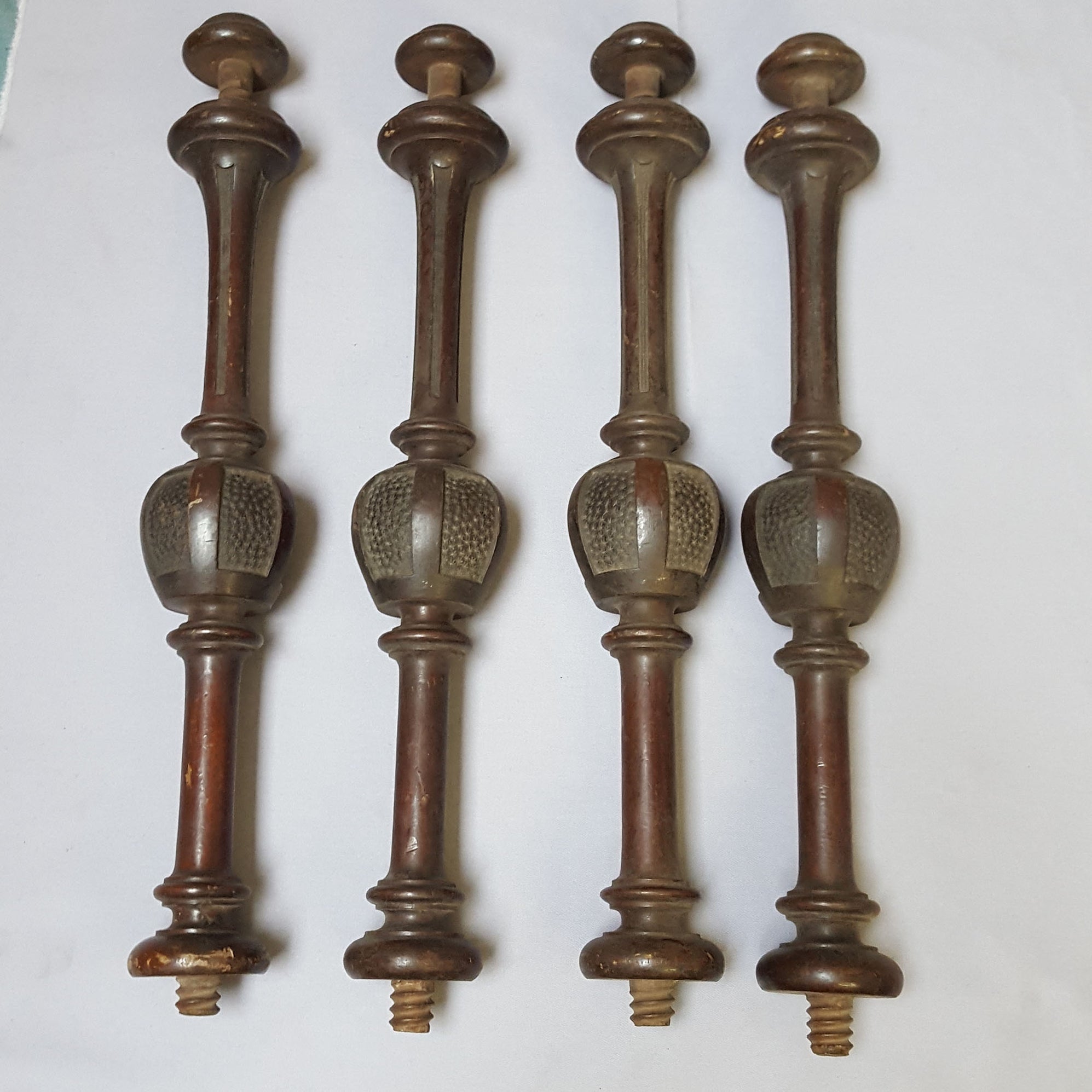 4 21'' Early 1900s Hardwood Columns/Spindles | Architectural Decor