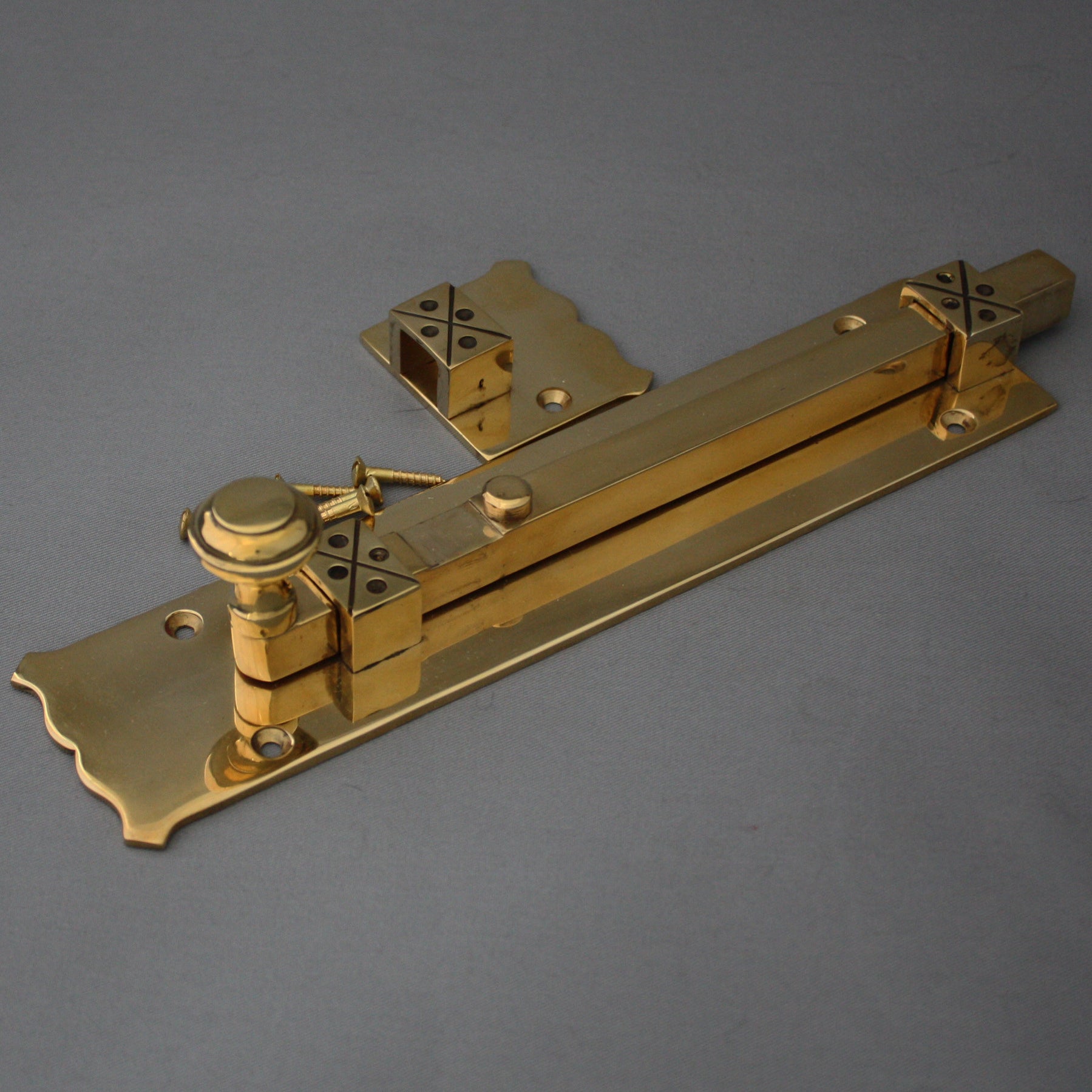 Large Arts & Crafts Brass Bolt | Architectural Decor