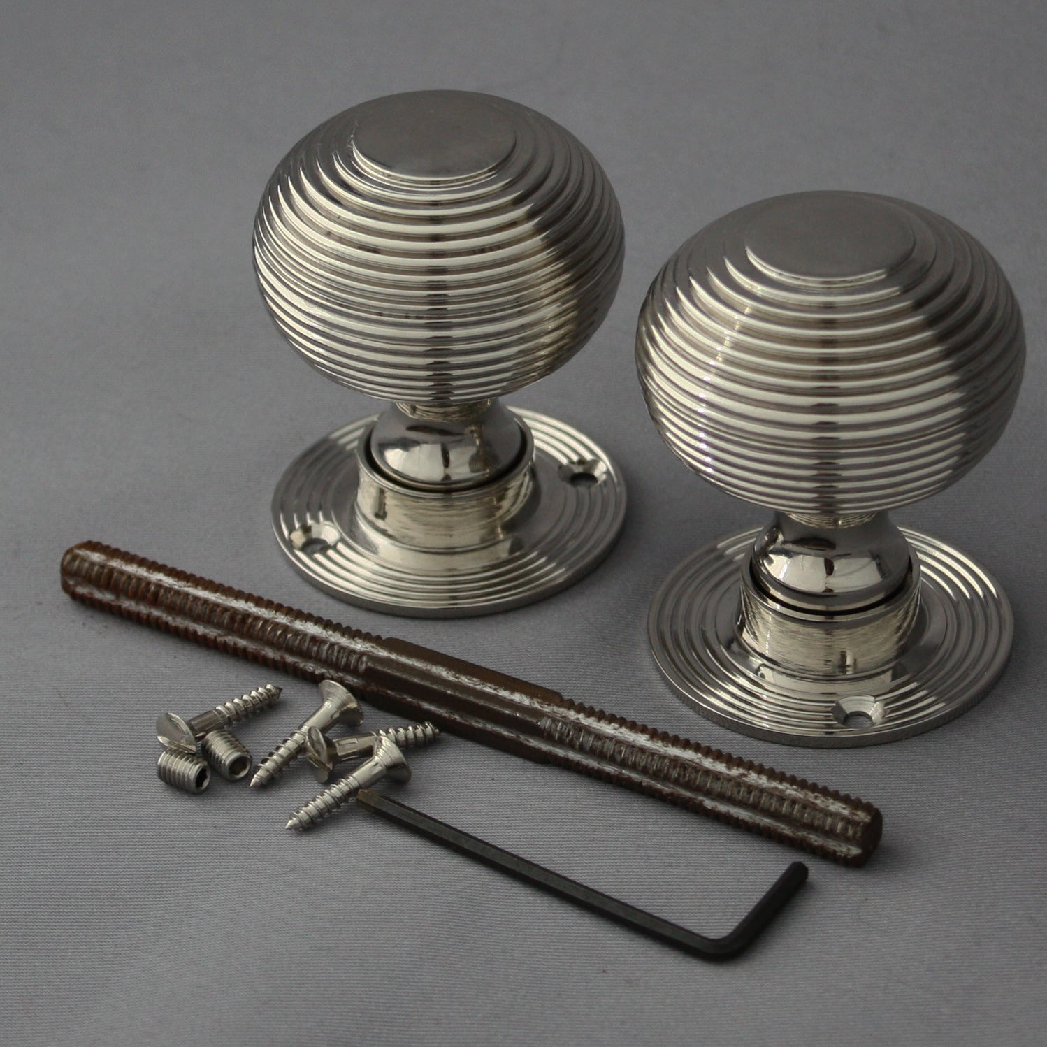 Nickel Beehive Door Knobs | Architectural Decor