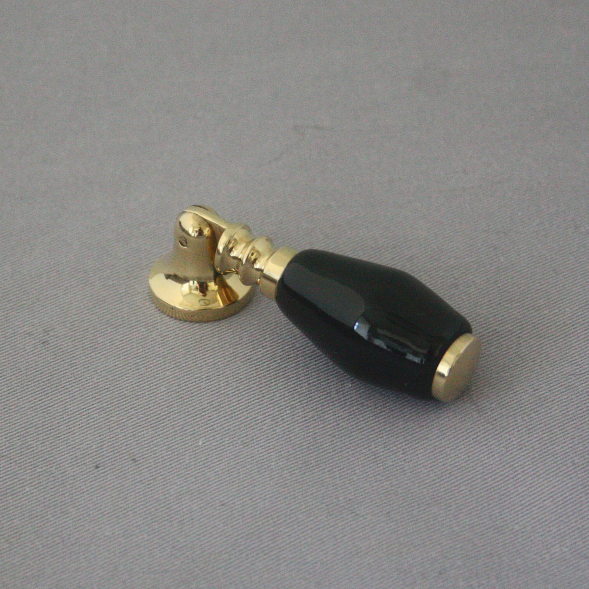 Black Ceramic & Brass Cabinet Drop Handle | Architectural Decor
