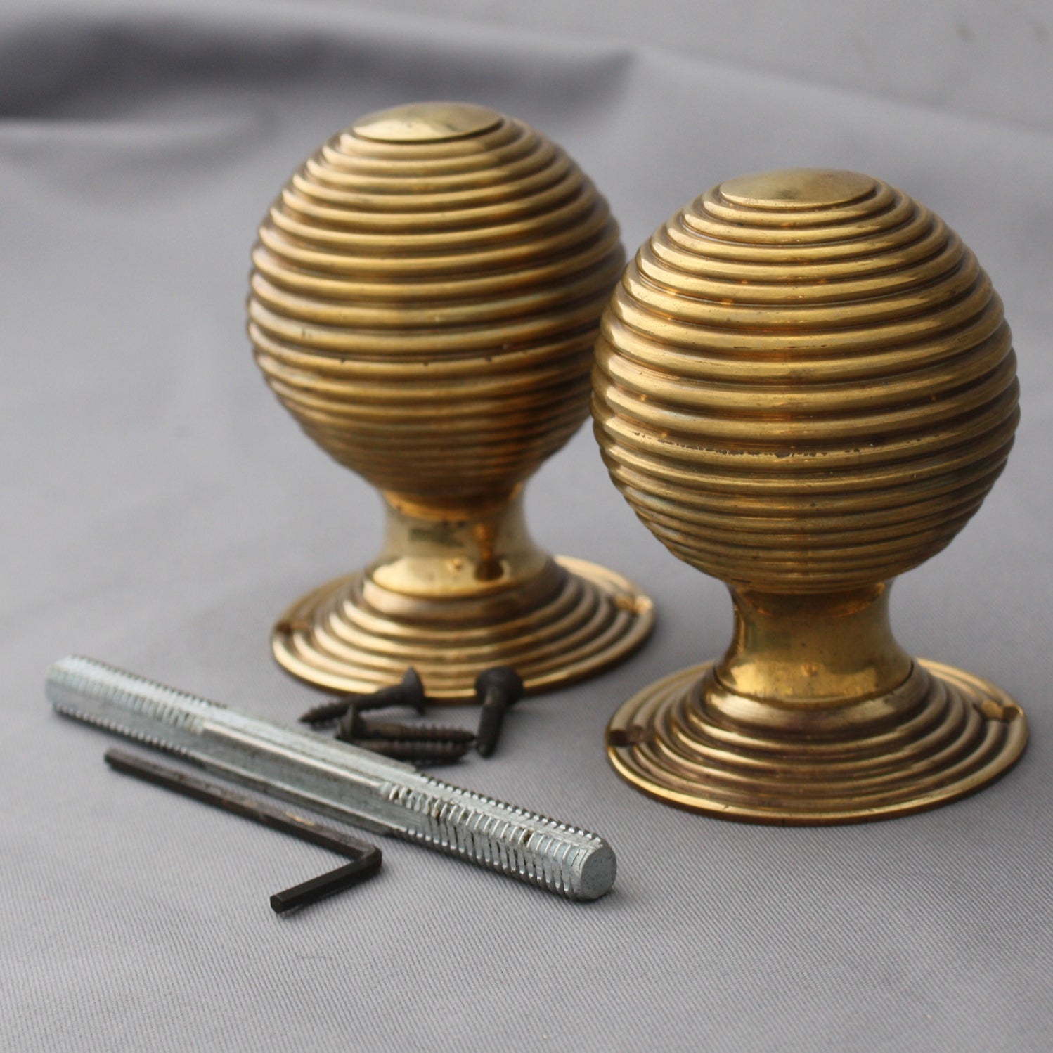 Large Brass Beehive Door Handles | Architectural Decor