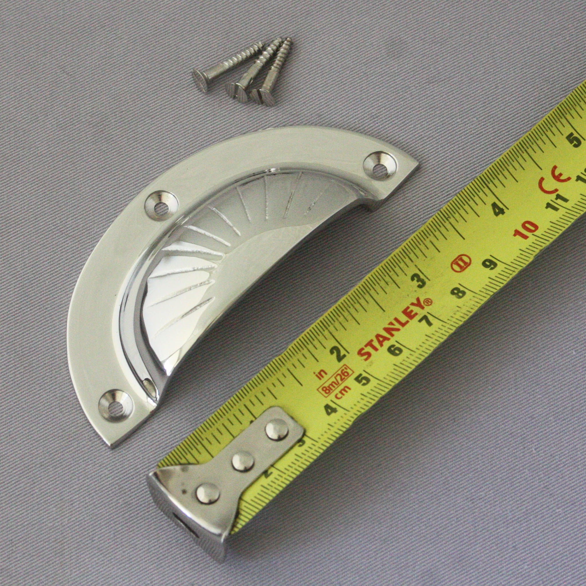 Nickel Period Sun Cup Pull Handle | Architectural Decor