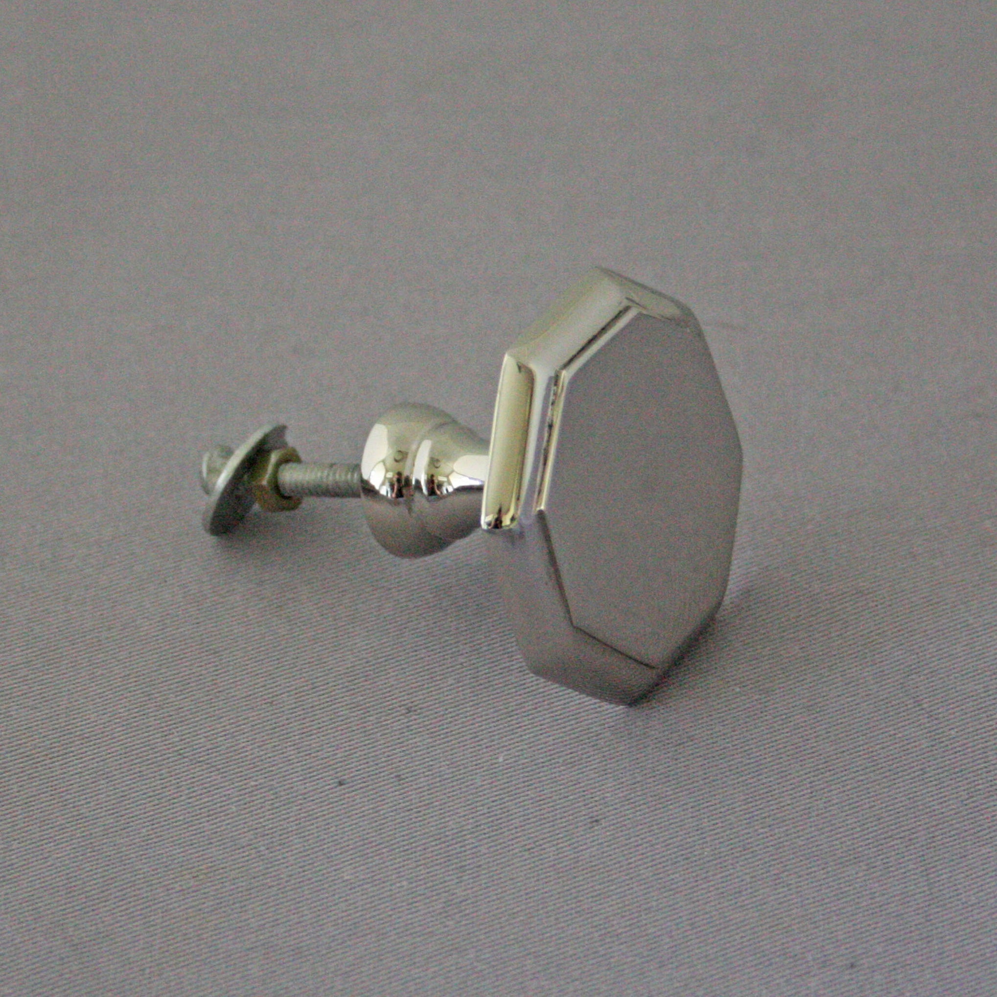 Large Nickel Period Octagonal Cabinet Knob | Architectural Decor