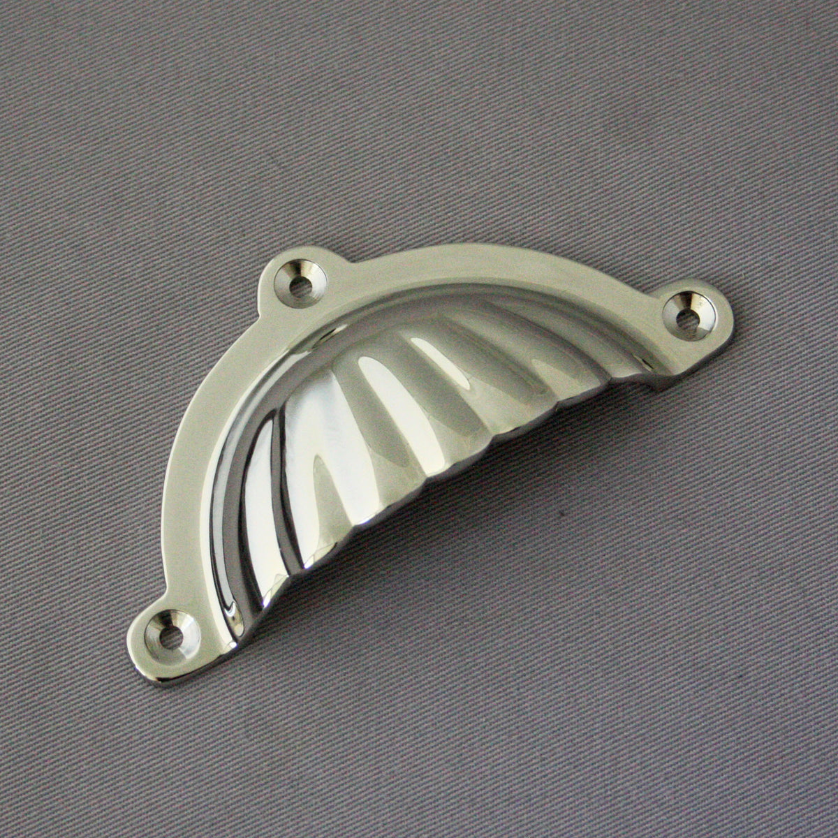 Nickel Period Shell Cup Pull Handle | Architectural Decor