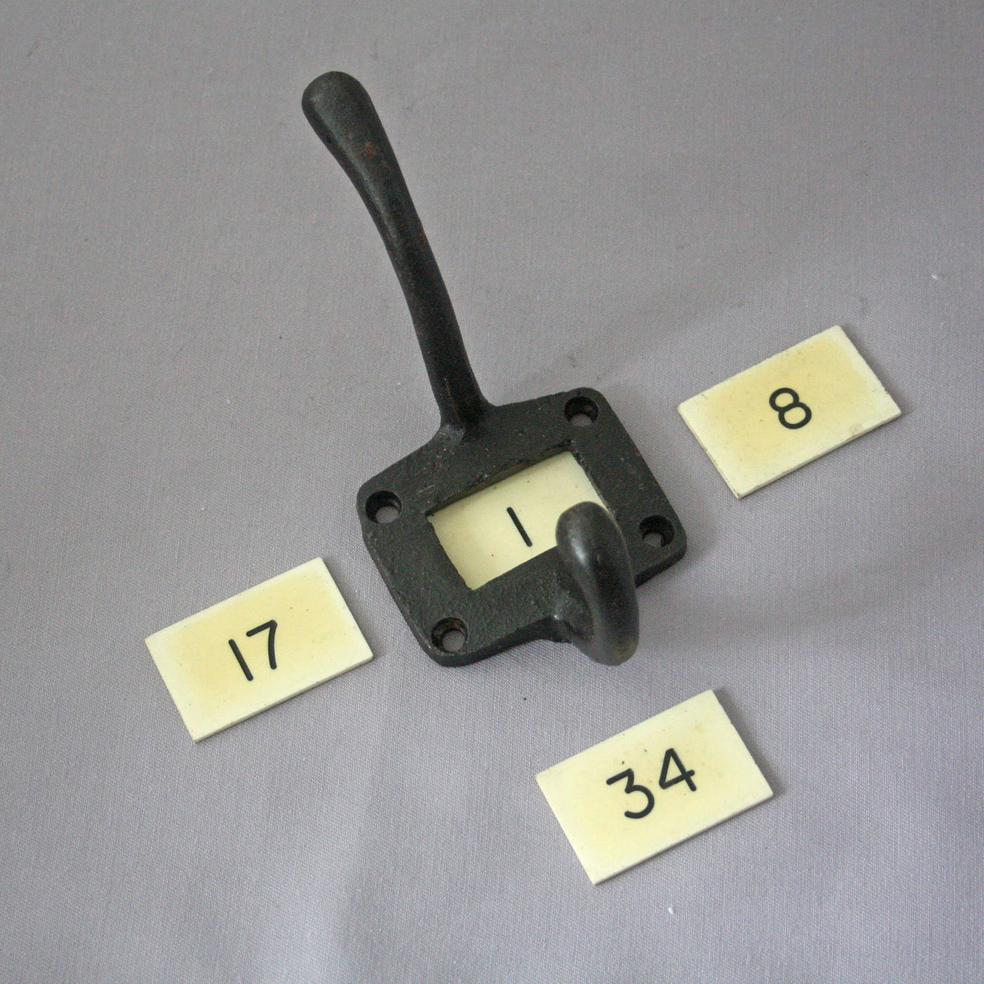 Reclaimed Factory Numbered Hooks | Architectural Decor