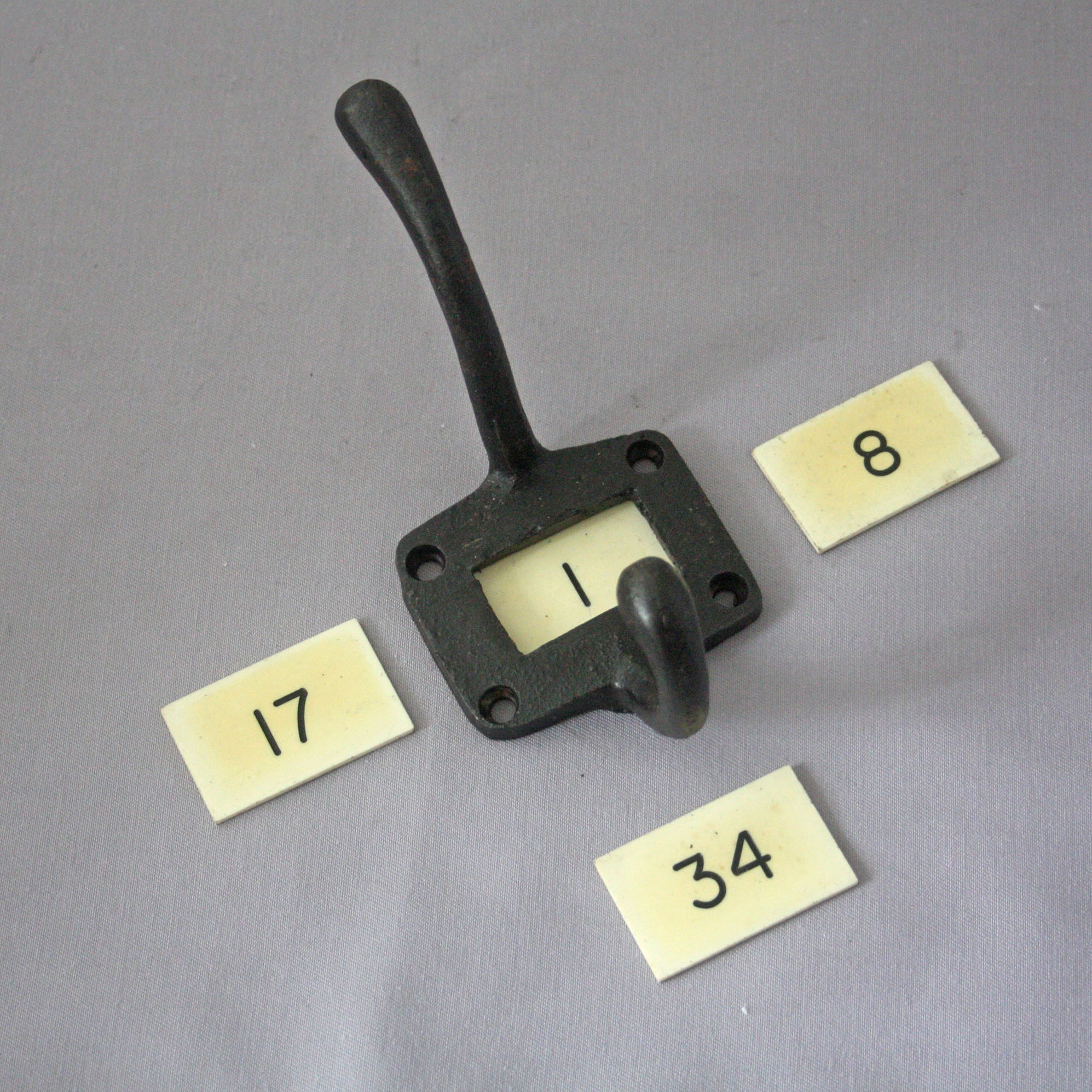 Reclaimed Factory Numbered Hooks | Architectural Decor