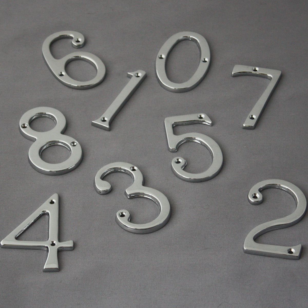 Traditional Chrome Front Door Numerals | Architectural Decor