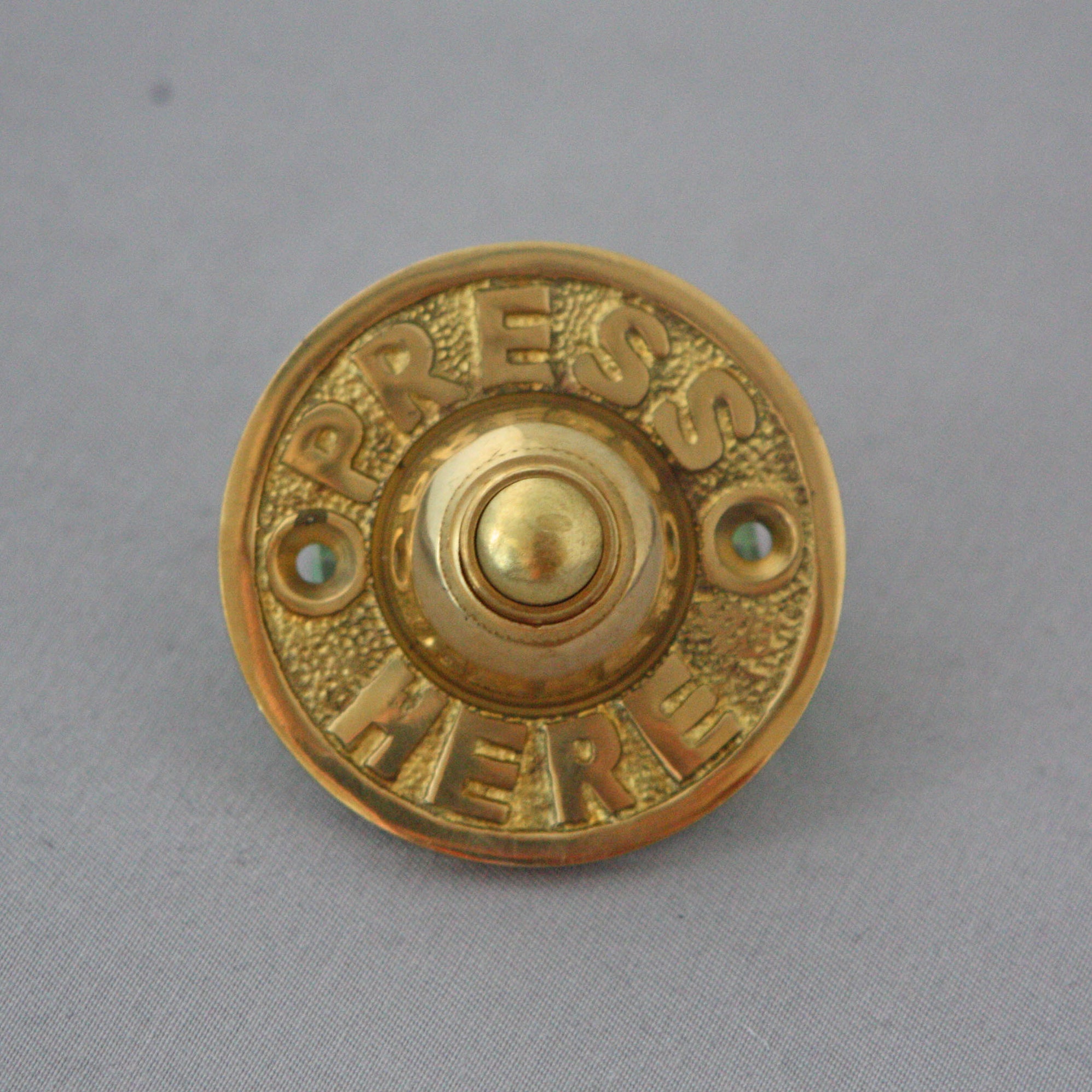 PRESS HERE Brass Door Bell | Architectural Decor