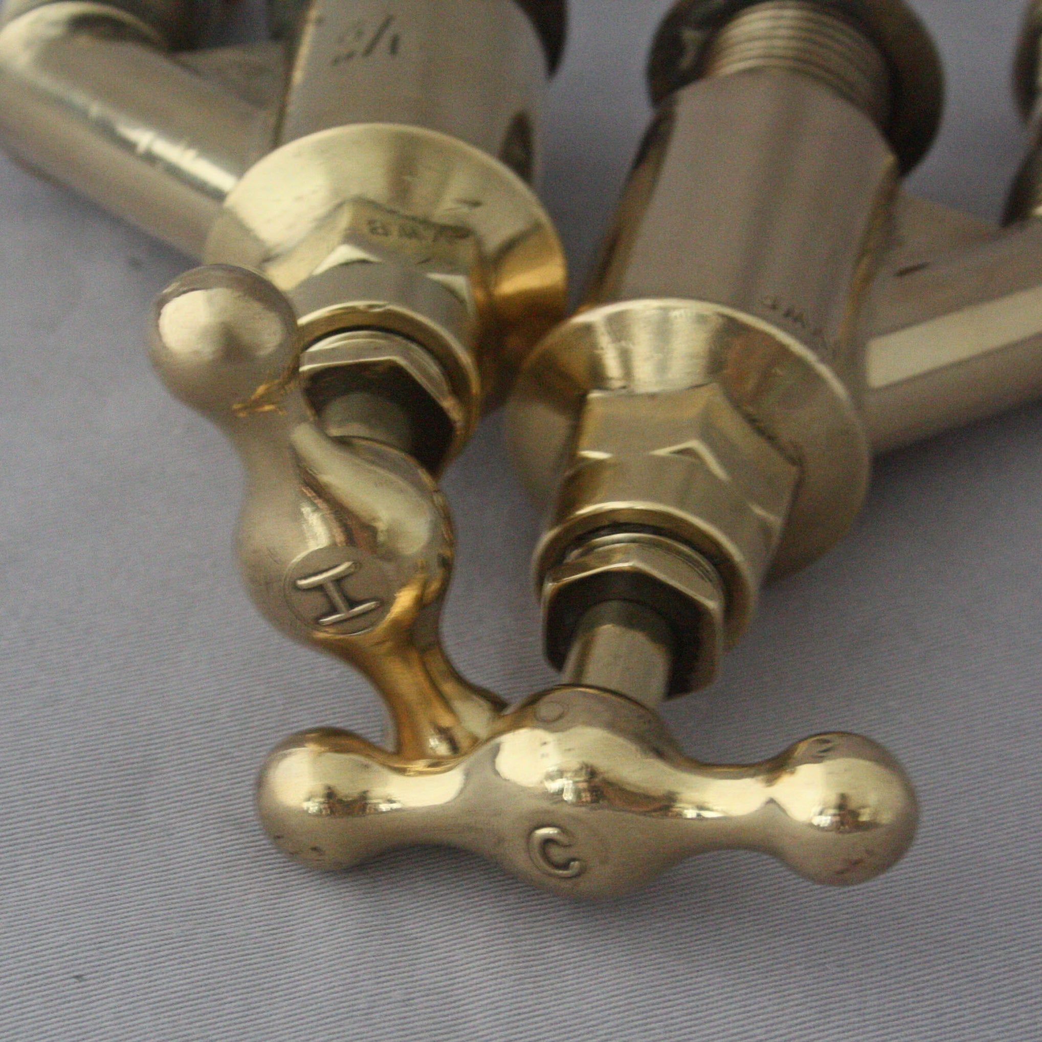 Unusual Early 1900s Antique Basin Taps | Architectural Decor