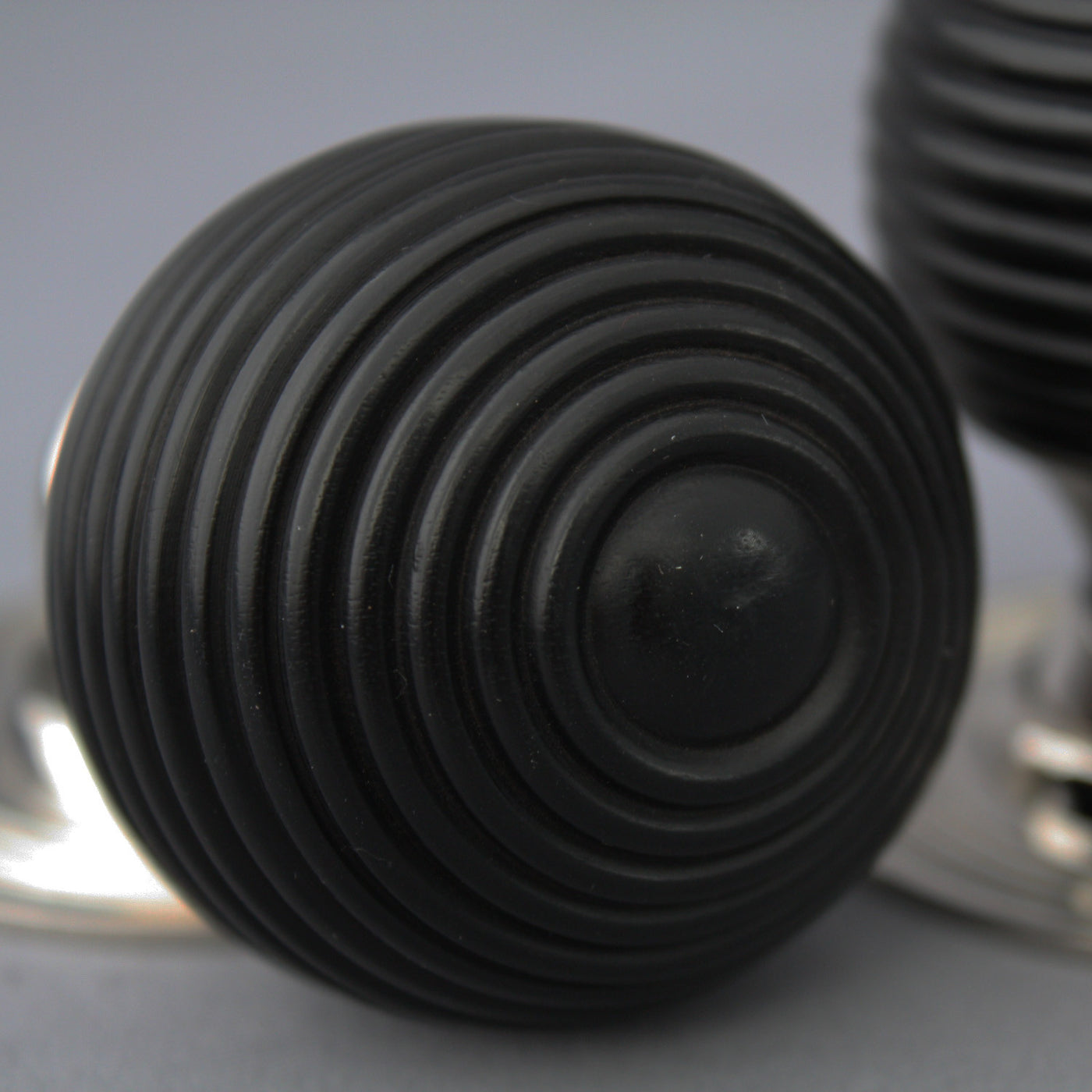 Ebony & Nickel Beehive Door Knobs | Architectural Decor