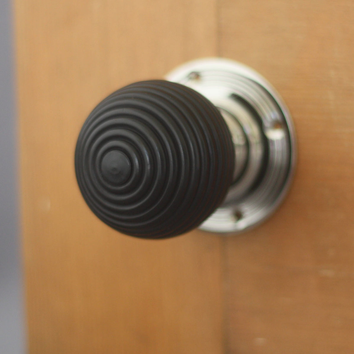 Ebony & Nickel Beehive Door Knobs | Architectural Decor