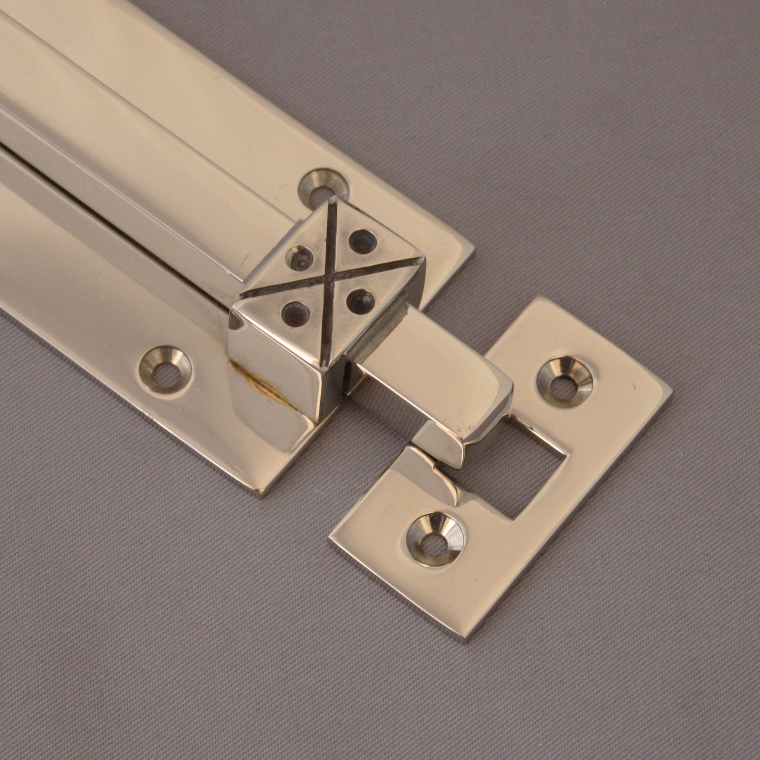 Receiver Plate Large Nickel Bolt | Architectural Decor