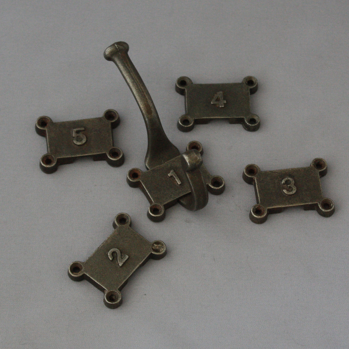 Factory Numbered Iron Hooks | Architectural Decor