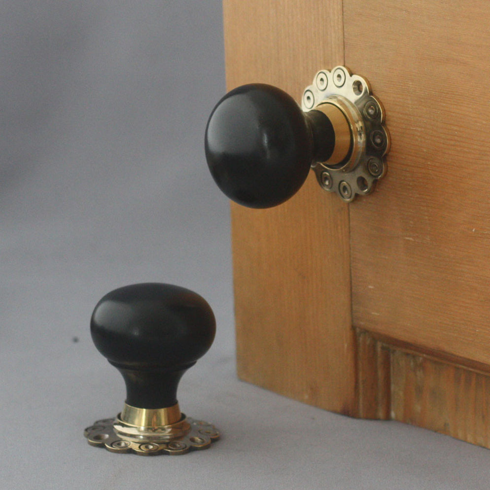 Solid Ebony Bun Door Knobs | Architectural Decor